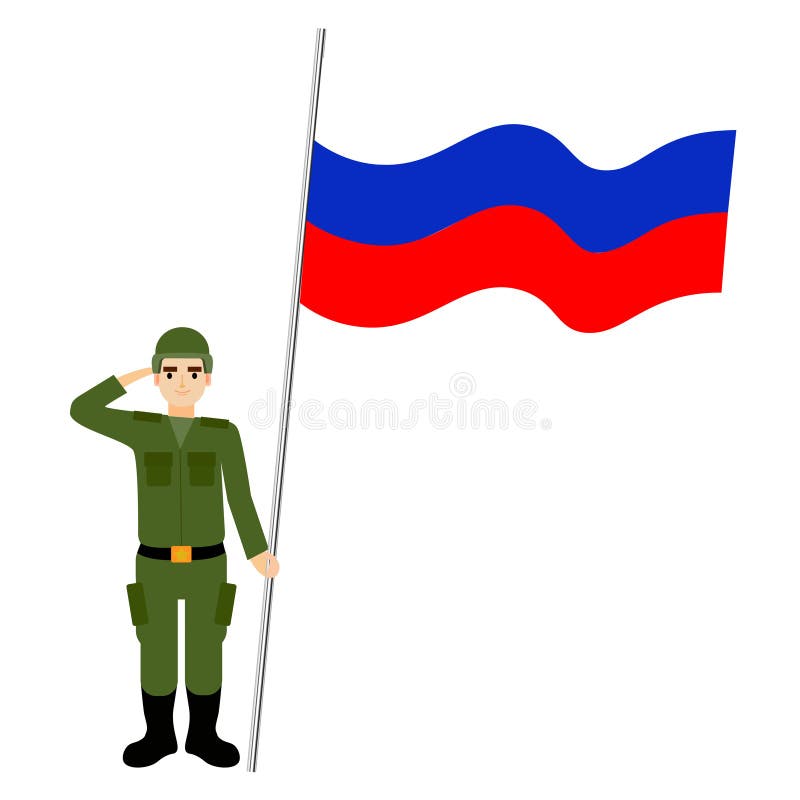 Russian Soldiers with a Russian Flag Stock Vector - Illustration of ...
