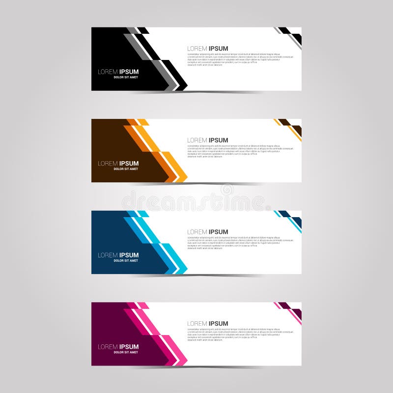 Modern and Cool Web Banner Template in a Set. Stock Illustration ...