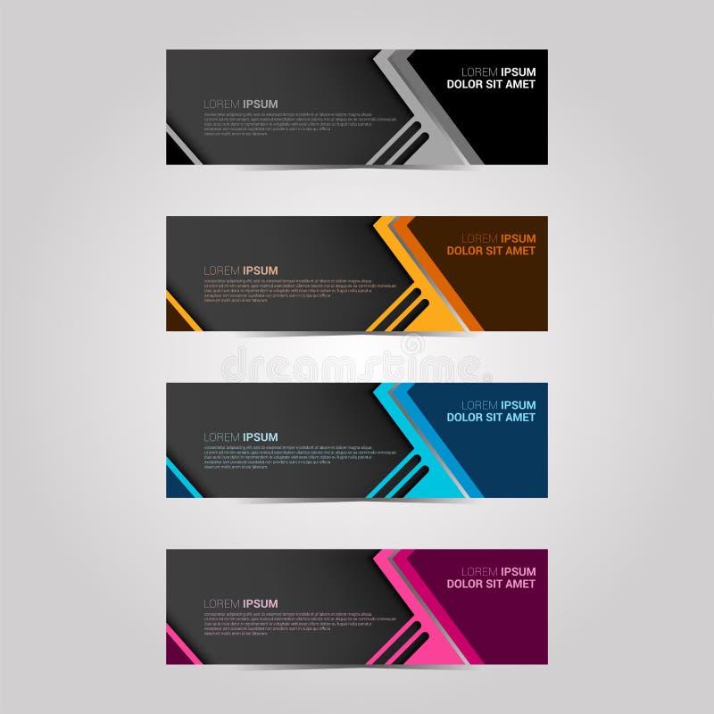 Modern and Cool Web Banner Template in a Set. Stock Illustration ...