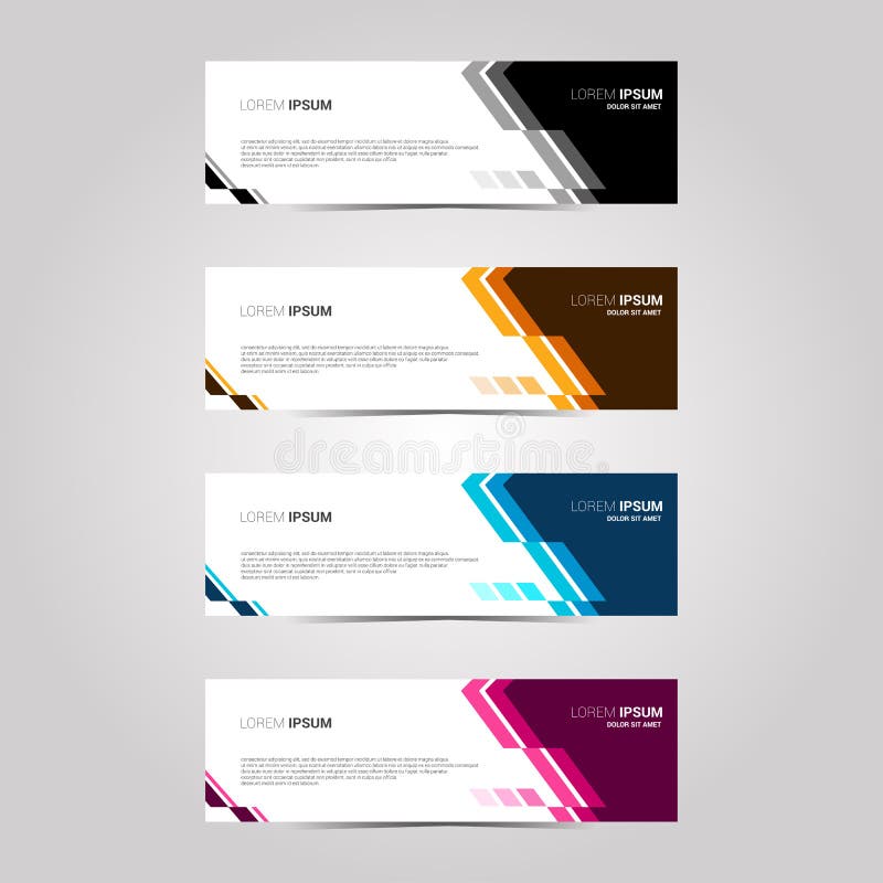Modern and Cool Web Banner Template in a Set. Stock Illustration ...