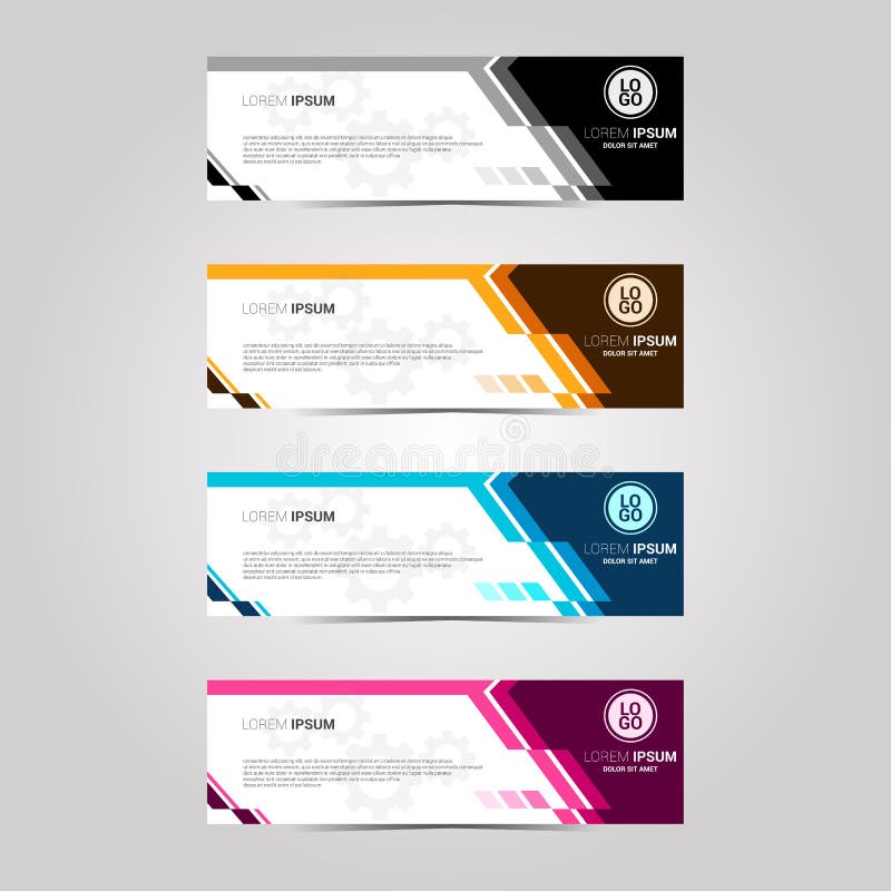 Modern and Cool Web Banner Template in a Set. Stock Illustration ...