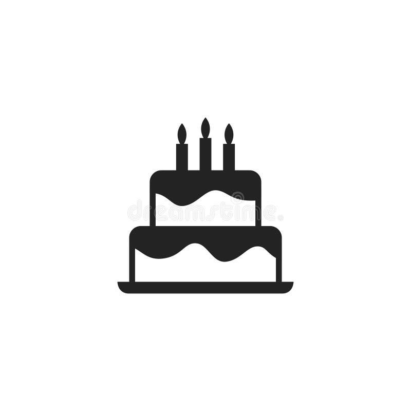 Birthday Cake Glyph Vector Icon, Symbol or Logo. Stock Vector ...