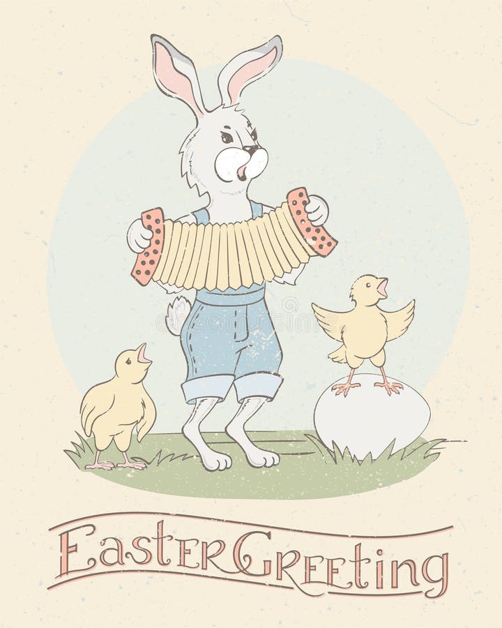 Rabbit with harmonica stock vector. Illustration of illustrations ...