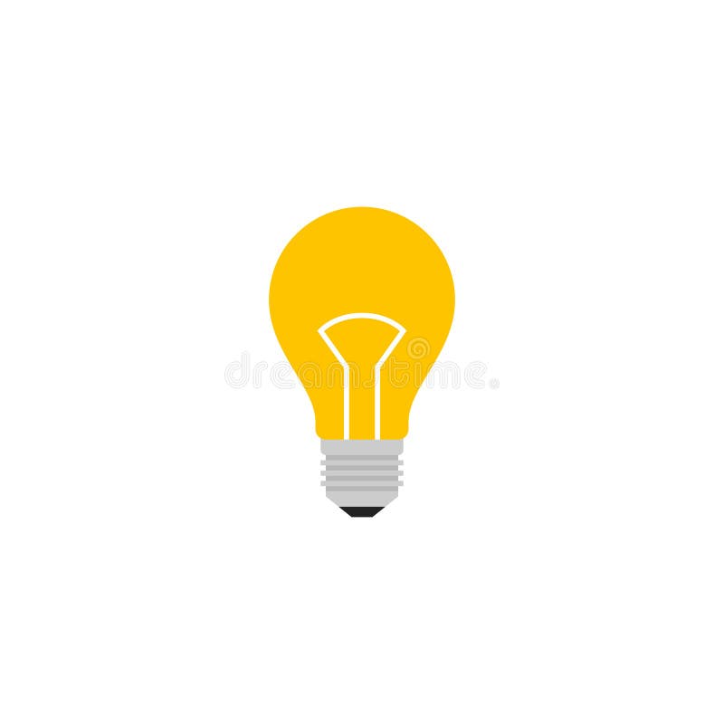 Lamp Bulb Flat Icon Vector, Symbol or Logo. Stock Vector - Illustration ...