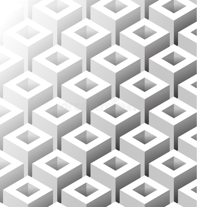 Square Isometric Grey Seamless Pattern Stock Vector - Illustration of ...