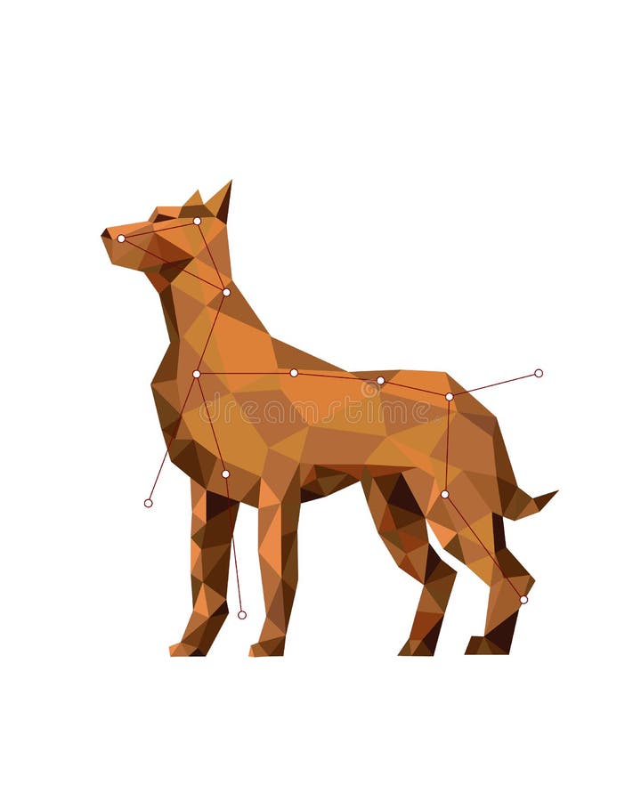 Low-poly Colorful Figure Art of Dog in Geometric Style Stock ...