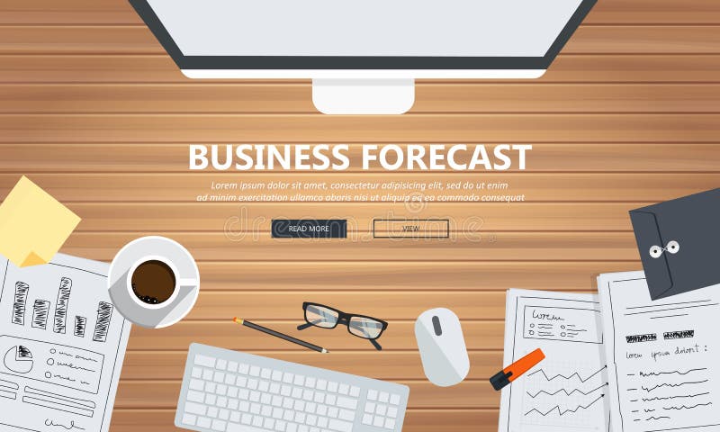 Business Forecast Banner. Flat Vector Illustration Stock Vector ...