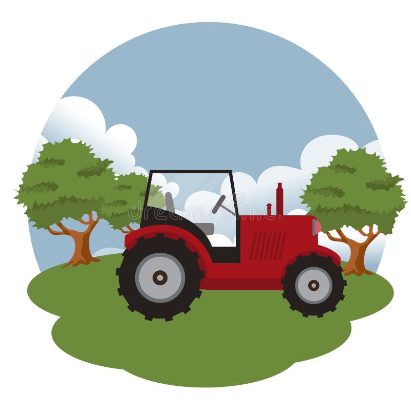 Sketch Farm Scene Tractor Stock Illustrations – 224 Sketch Farm Scene ...