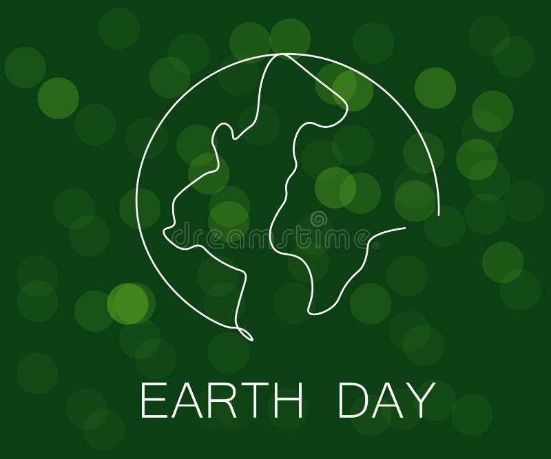 World Map Outline, Earth Day, Vector Illustration Stock Vector ...