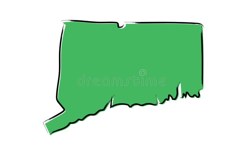 Stylized Green Sketch Map of Michigan Stock Vector - Illustration of ...