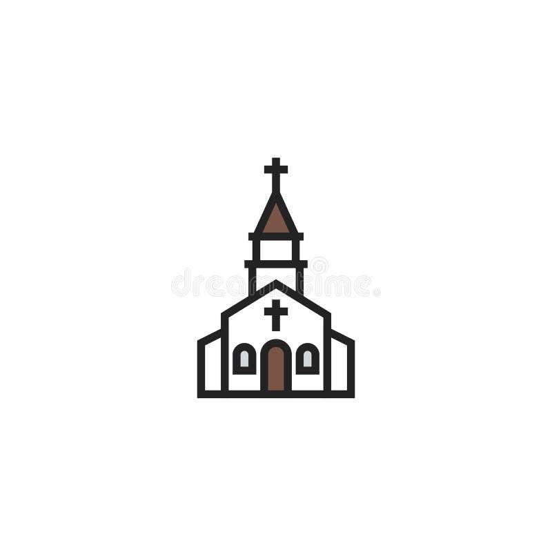 Church Flat Icon Vector, Symbol or Logo. Stock Vector - Illustration of ...
