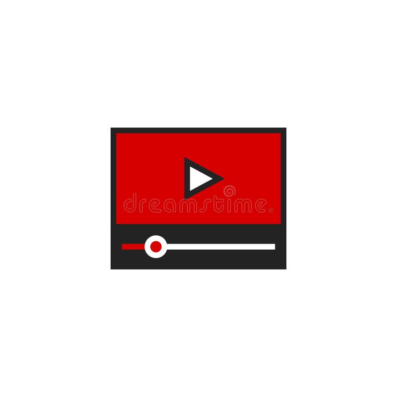 Video Player Flat Icon Vector, Symbol or Logo. Stock Vector ...