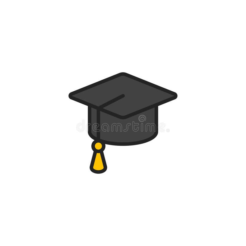 Graduation Cap Flat Icon Vector, Symbol or Logo. Stock Vector ...