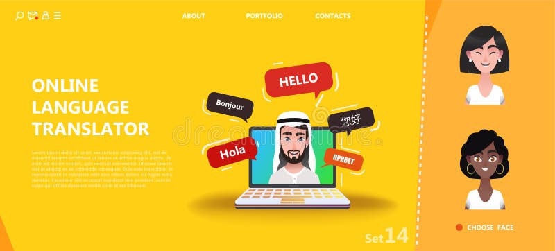 Online Multi Language Translator. Stock Illustration - Illustration of ...