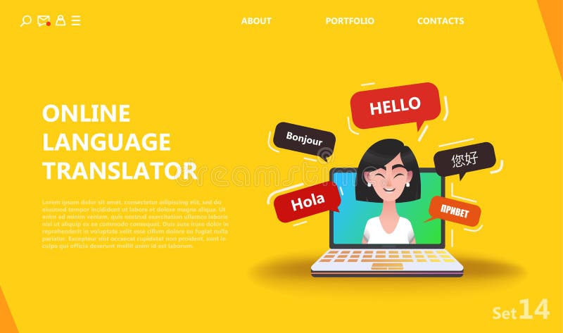 Online Multi Language Translator. Stock Vector - Illustration of afro ...