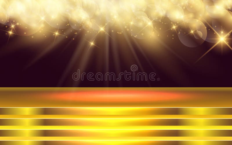 Golden stage background stock vector. Illustration of glow - 143480397