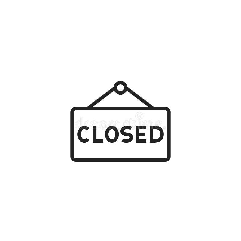 Closed Sign Outline Vector Icon, Symbol or Logo. Stock Vector ...