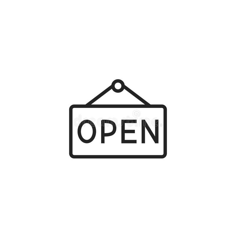 Open Sign Outline Vector Icon, Symbol or Logo. Stock Vector ...