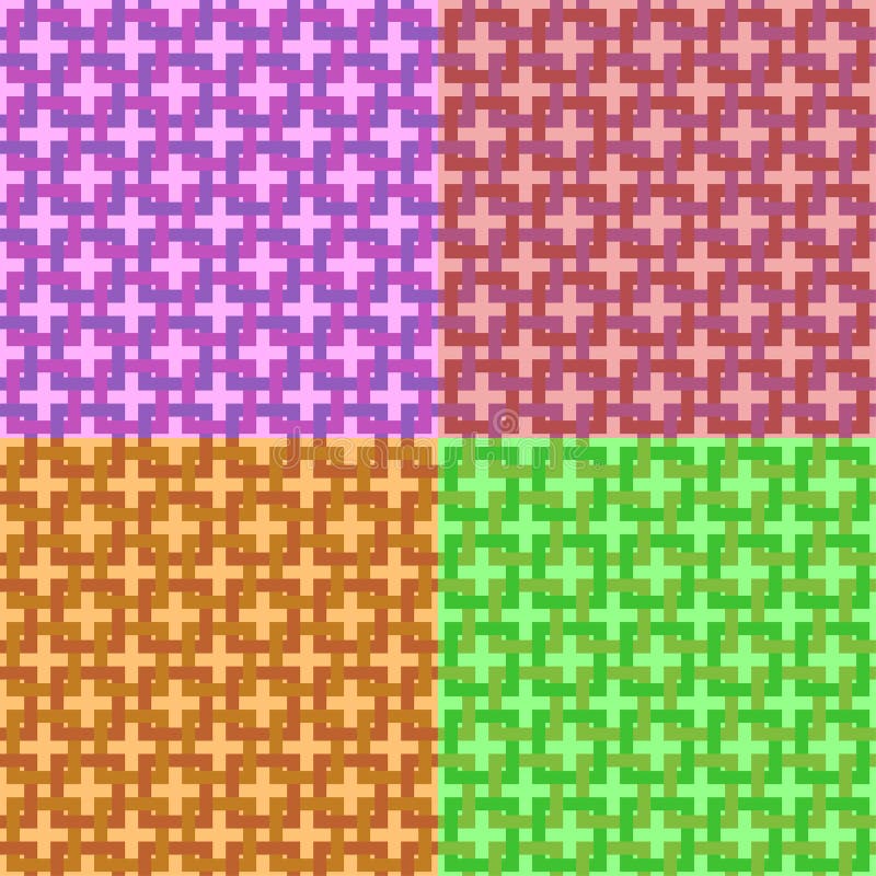 Set Four Square Grid Backgrounds White Background Vector Stock ...