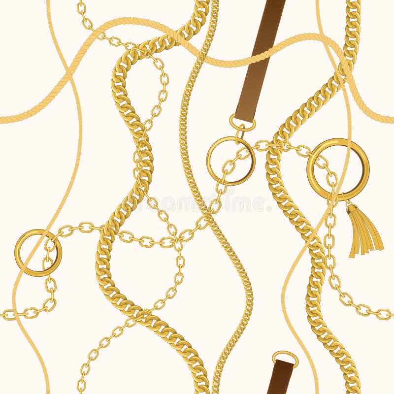 Gold Chain Isolated. Vector Necklace Stock Vector - Illustration of ...