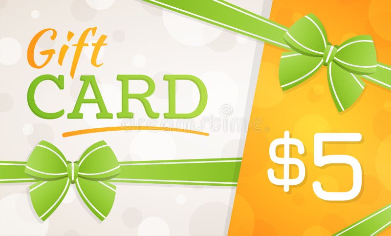 Gift Card, Gift Voucher - 5 Dollars Stock Illustration - Illustration ...