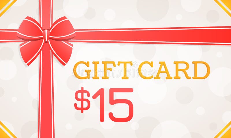 Gift Card, Gift Voucher - 15 Dollars Stock Illustration - Illustration ...