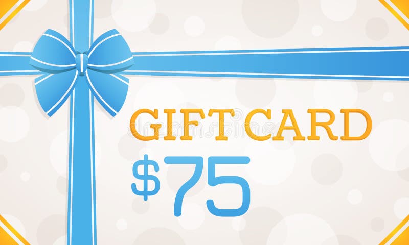 Gift Card, Gift Voucher - 75 Dollars Stock Illustration - Illustration ...