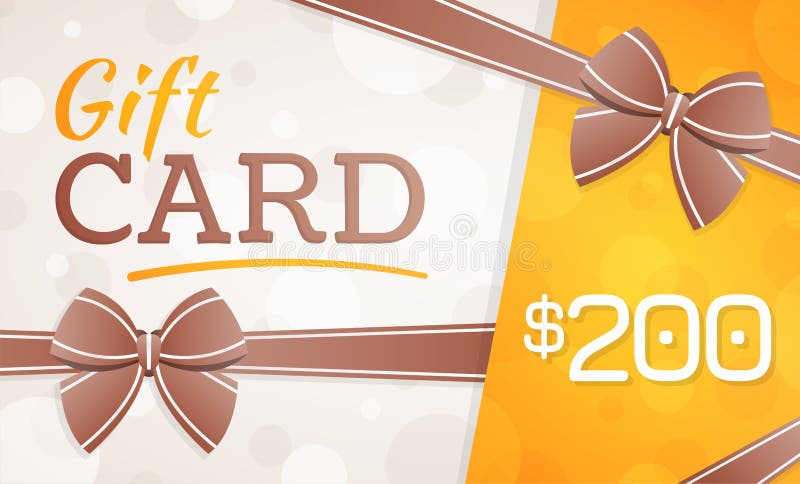 Gift Card, Gift Voucher - 200 Dollars Stock Illustration - Illustration ...