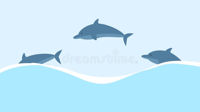 Vector Image of Dolphins, Sea Life Stock Illustration - Illustration of ...