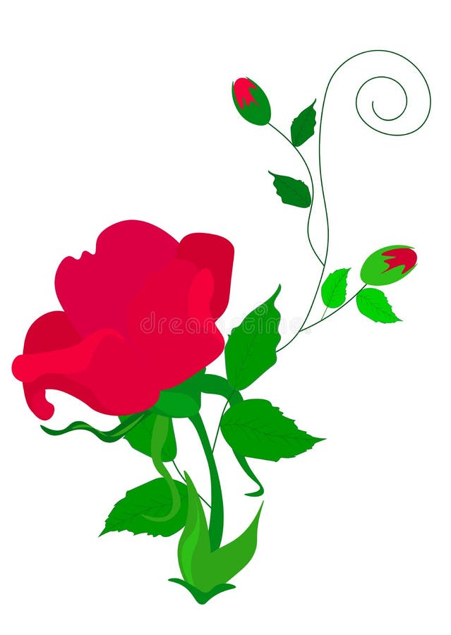 Red Rose Cut Out of Paper. Floral Background. Vector Stock Illustration ...
