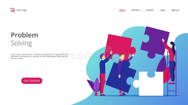 Group of Young Business People Who Solving Problem Stock Illustration ...