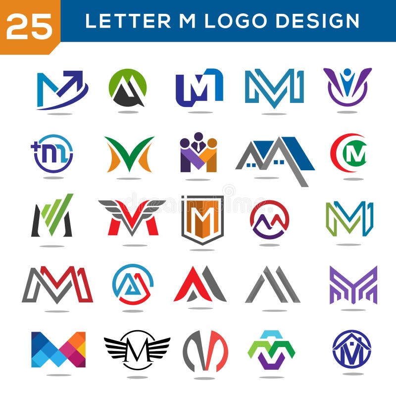 Creative Letter M Logo Collection Stock Vector - Illustration of ...