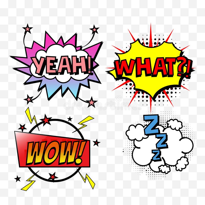 Comic Speech Bubbles Sound Exclamation Stock Illustrations – 212 Comic ...