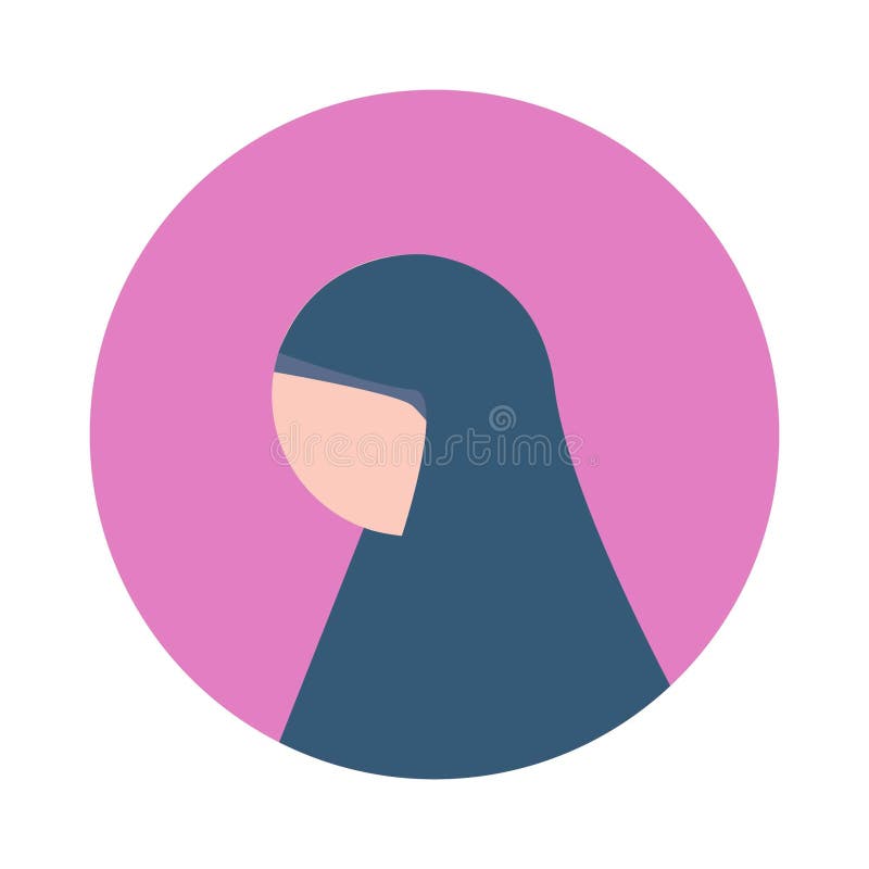 Arabic Women or Muslimah Flat Icon Stock Vector - Illustration of apps ...