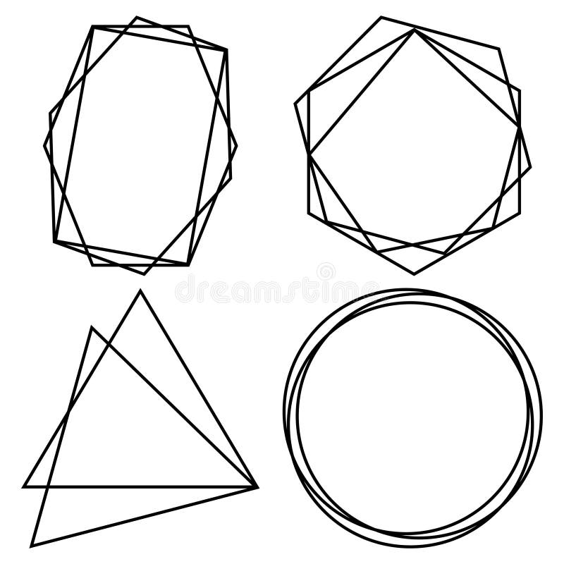 Geometric Polygonal Frames stock vector. Illustration of geometric ...
