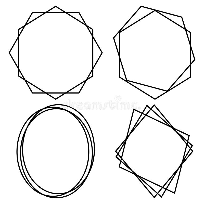 Geometric Polygonal Frames stock vector. Illustration of greeting ...