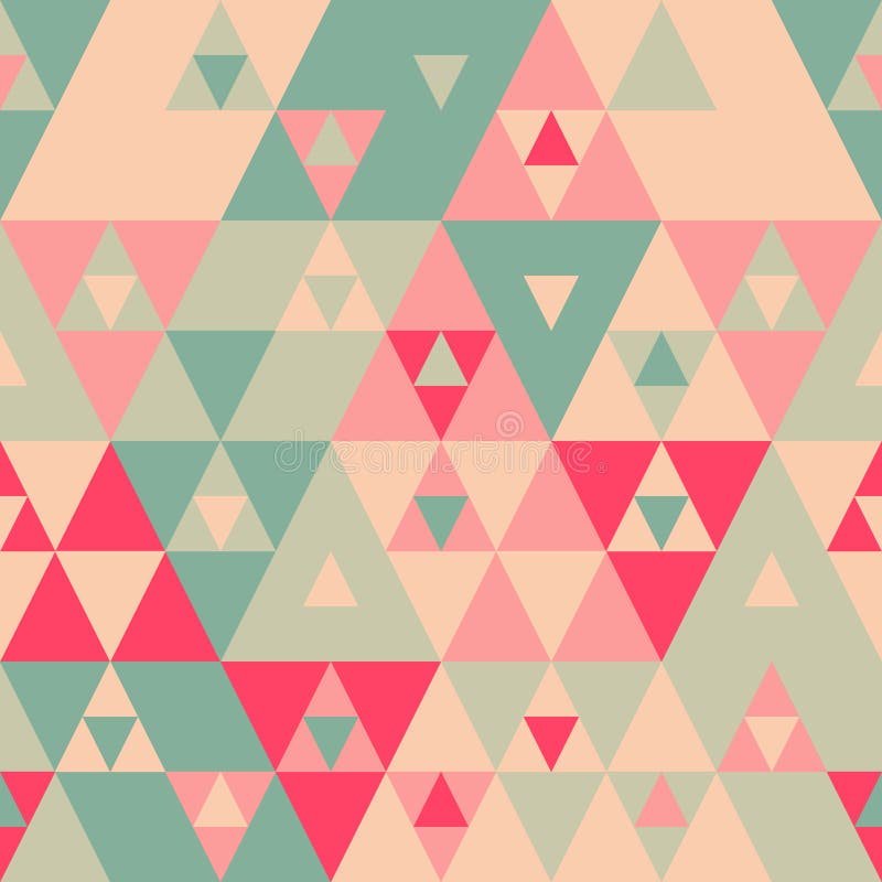 Geometric Color Triangles Seamless Pattern Vector Stock Vector ...