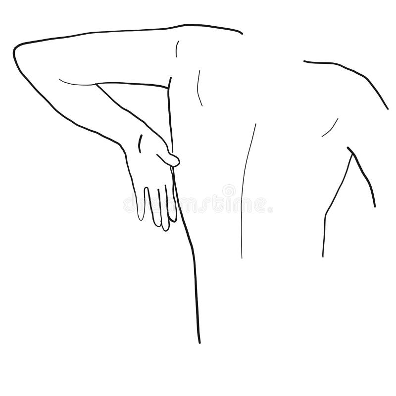 Graphic Sketch Hand Drawing Sexy Woman Pose Stock Illustrations 344