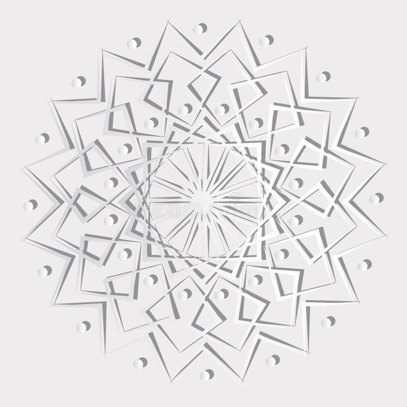 Vector Paper Mandala Pattern with 3d Effect Stock Illustration ...