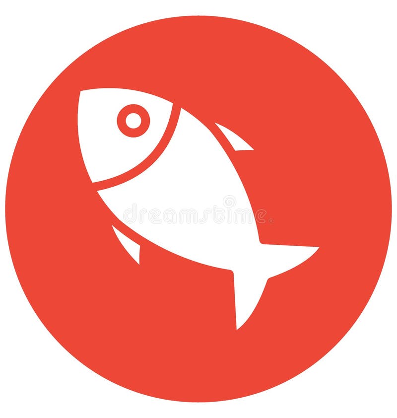Cooked Fish Isolated Vector Icon Which Can Easily Modify or Edit Stock ...