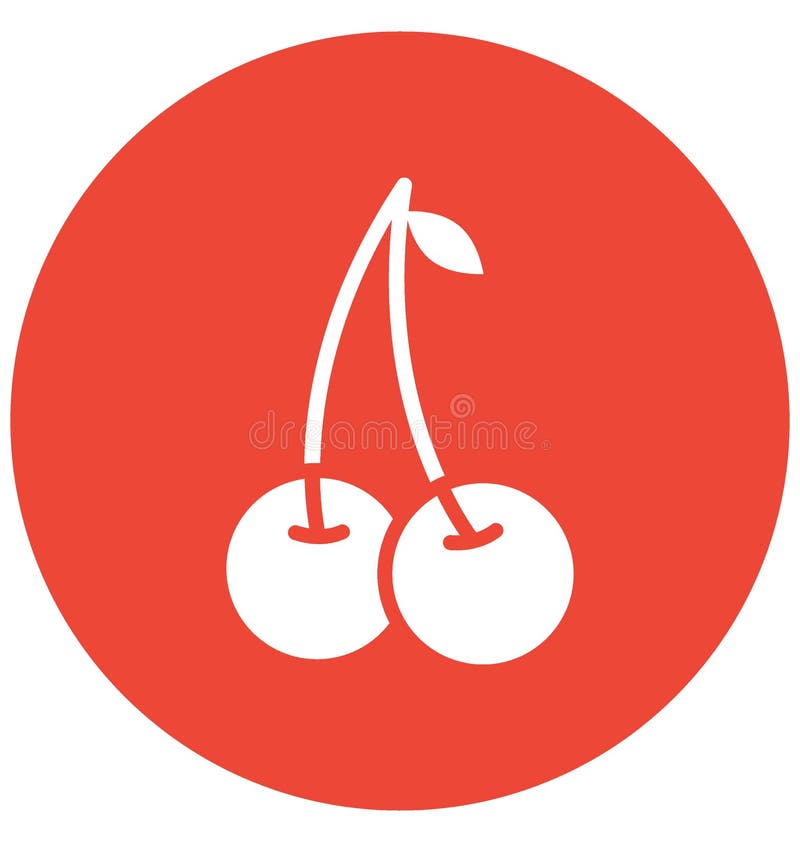 Cherry Isolated Vector Icon Which Can Easily Modify or Edit Cherry ...