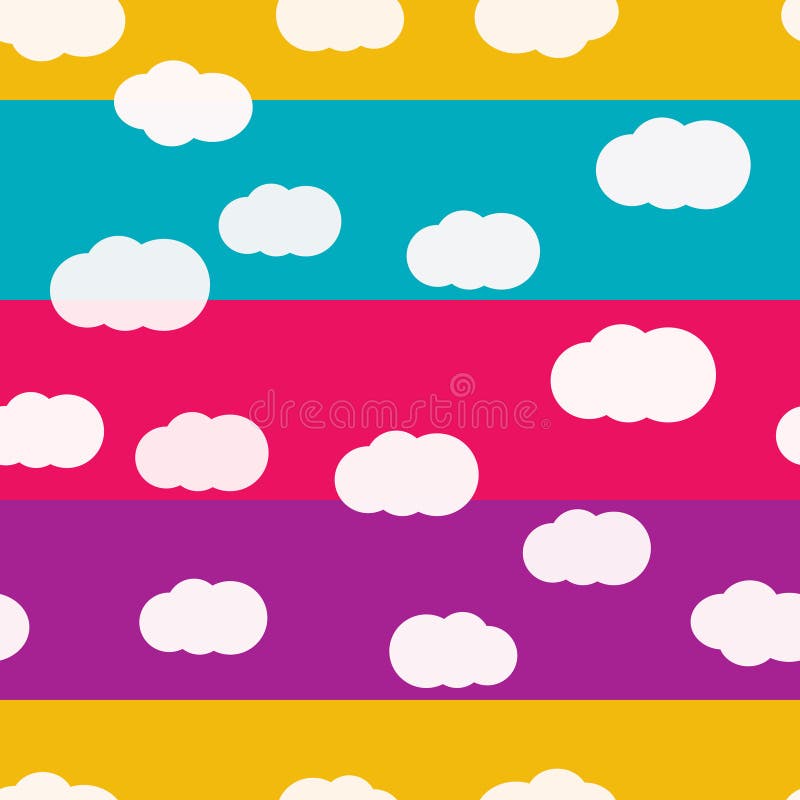 Clouds Bright Colors Seamless Pattern Vector Stock Vector ...