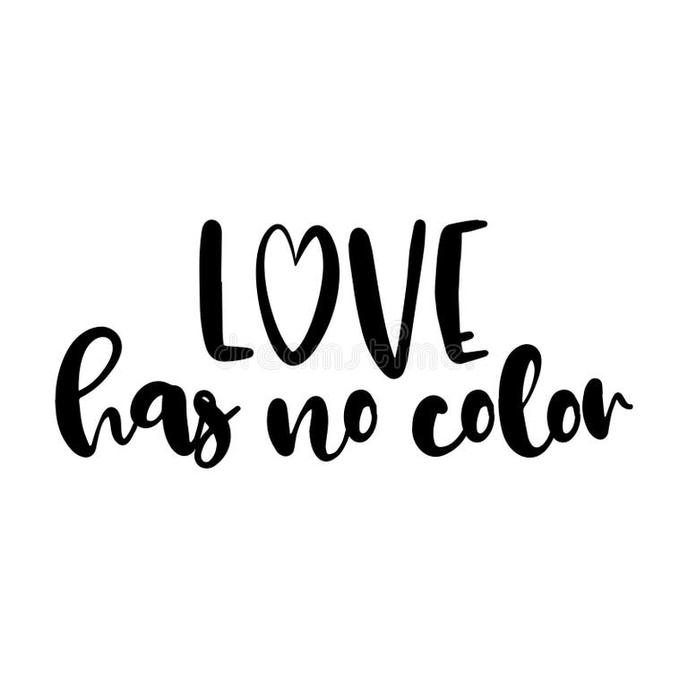 Love has no color stock vector. Illustration of message - 145841455