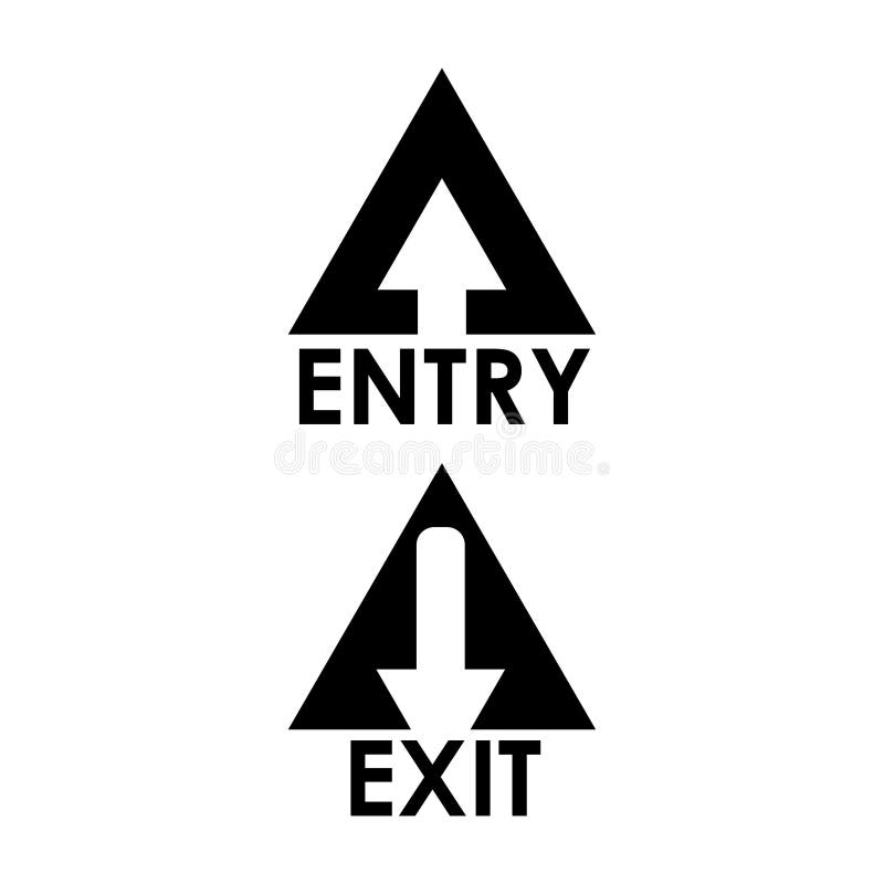 Entry and Exit Sign . Creative Lettering Vector Illustration ...