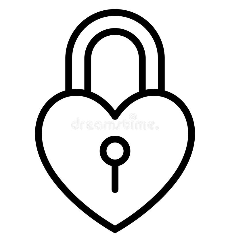 Heart Lock Isolated Vector Icon Which Can Easily Modify or Edit Stock ...