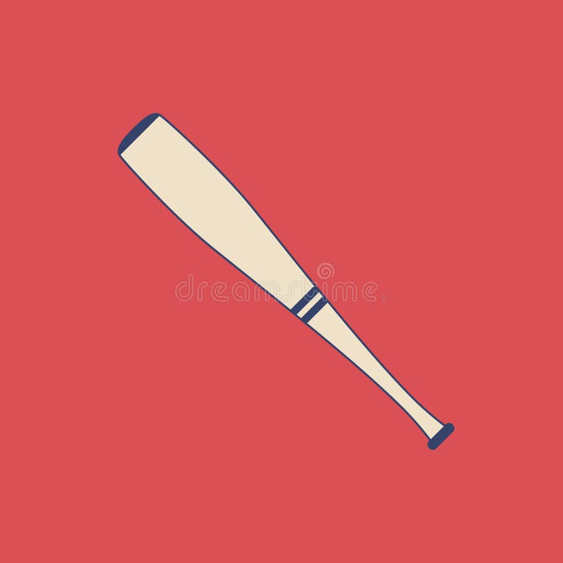 Vector Baseball Bat in Modern Flat Style on Light Background. Poster ...
