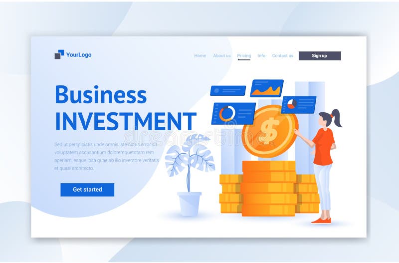Business Investment Web Ui Landing Page Design .Modern Flat ...