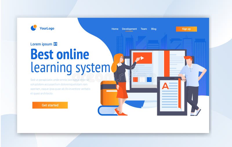 Online Learning Creative Website Template Design - Vector Stock Vector ...