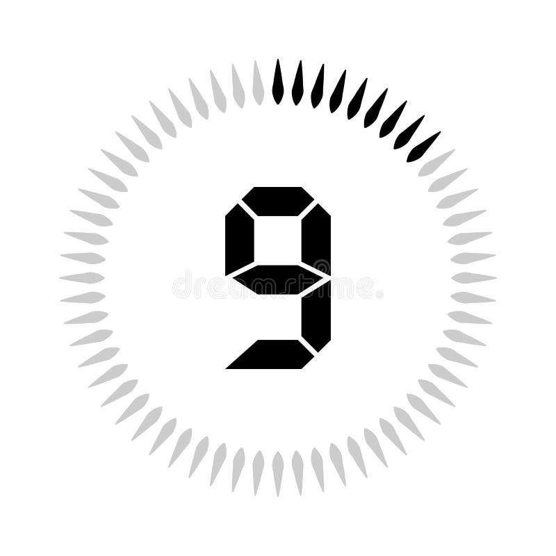 The 9 Minutes or Seconds Timer Stock Vector - Illustration of black ...