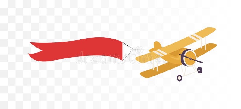 Plane with ribbon banner. stock vector. Illustration of isolated ...
